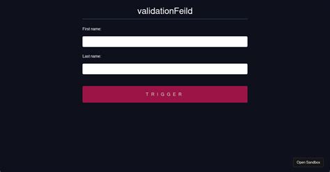 react hook form trigger validation codesandbox