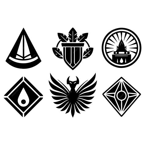 Premium Vector Black Shield Logo Icon Set