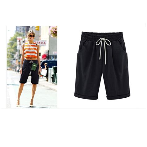 Xysaqa Summer Bermuda Shorts For Women Trendy Womens Knee Length