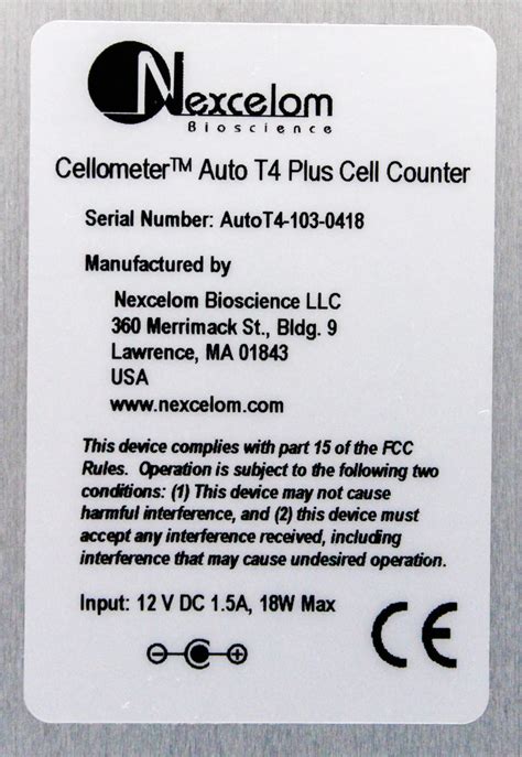 Nexcelom Bioscience Cellometer Auto T4 Cell Counter Used 30 Day Warranty 3375961
