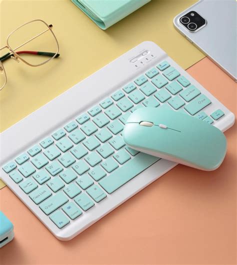 Bluetooth Wireless Keyboard Mouse Set White