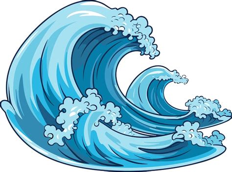 Premium Vector Vector Sea Wave Illustration Of Blue Ocean Wave With
