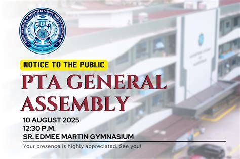 Acn Pta 𝗡𝗢𝗧𝗜𝗖𝗘 𝗧𝗢 𝗧𝗛𝗘 𝗣𝗨𝗕𝗟𝗜𝗖 Ll Pta General Assembly To Facebook