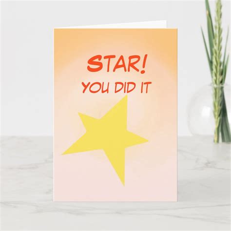 Star You Did It Congratulations Card Customize Zazzle