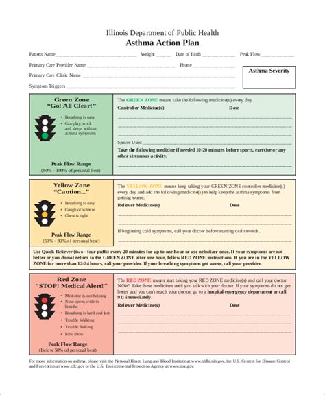Free 9 Sample Asthma Action Plan Templates In Ms Word Pdf