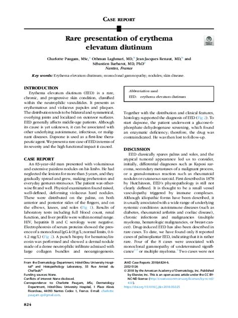 Pdf Rare Presentation Of Erythema Elevatum Diutinum