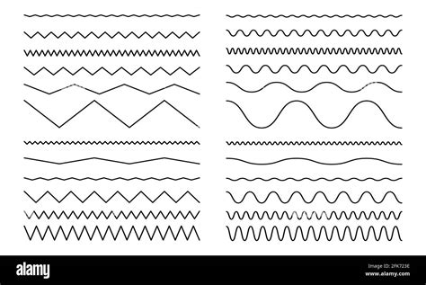 Set Of Seamless Wavy Line And Wavy Zigzag Lines Vector Design Element