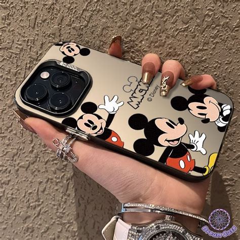 การ์ตูนน่ารักมิกกี้เมาส์คู่รักการชุบนุ่ม เคสrealme C51 C20 C53 C55 C15