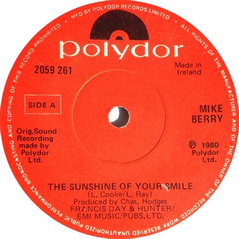 Mike Berry The Sunshine Of Your Smile Im As Old As Paul Mccartney