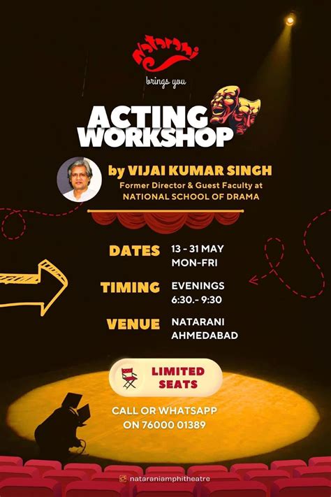 Acting Workshop By Mr Vijai Kumar Singh Natarani Ahmedabad