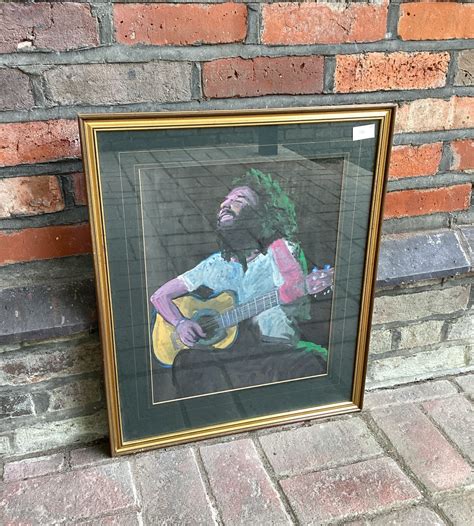 Rock Art Pastel Portrait Of Reggae Legend Bob Marley Badgers Auctions