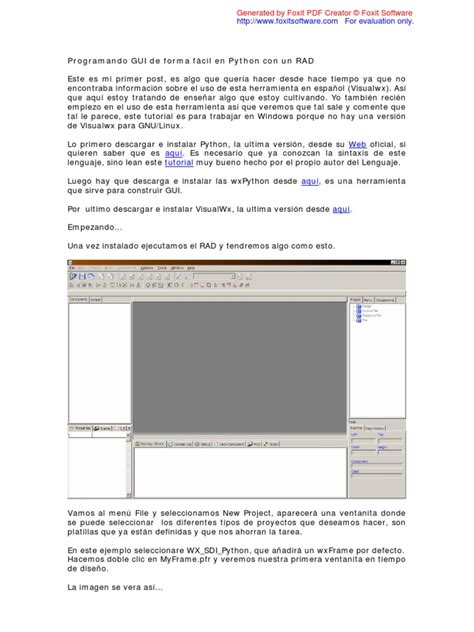 Gui Con Python Usando Visualwx Pdf Python Lenguaje De Programación