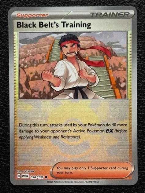 2025 Pokemon Prismatic Evolutions Black Belts Training Pokeball Holo 98