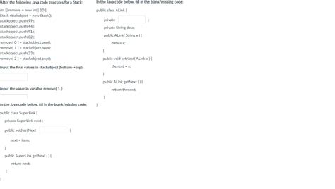 Solved In The Java Code Below Fill In The Blank Missing Chegg