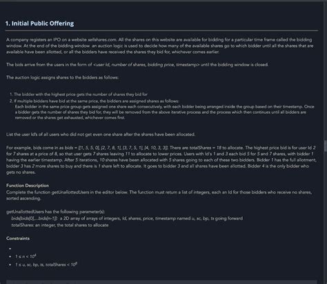 Solved 1 Initial Public Offering A Company Registers An Ipo Chegg