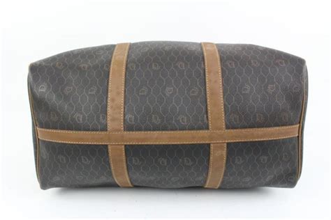 Dior Black X Brown Honeycomb Monogram Trotter Boston Duffle Bag 79d422s