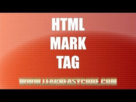HTML Mark Tag Learn Easy Code Learn Html Learn Html And Css Coding