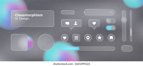 Glassmorphism Ui User Interface Elements Mobile Stock Vector Royalty