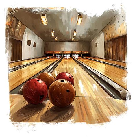 Bowling Alley Artistic Impression Of A Classic Bowling Lane Stock