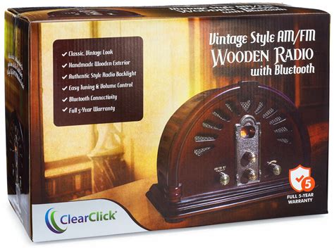Clearclick Classic Vintage Retro Style Handmade Wooden Amfm Radio W