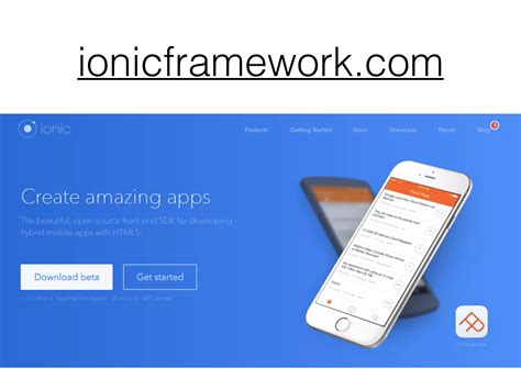 Ionic Framework For Web Developer Ppt