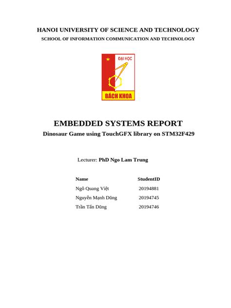 embedded system report pdf user interface computing
