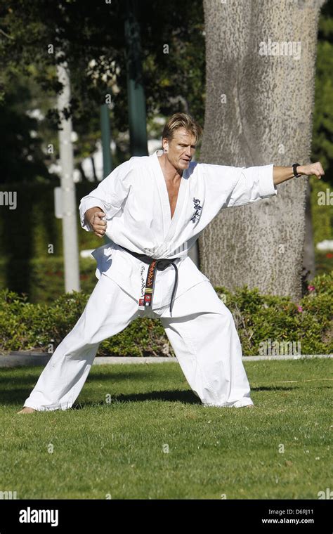 Dolph Lundgren Practicing Martial Arts At A Park In Beverly Hills