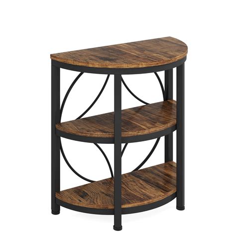 Tribesigns Half Round End Table 3 Tier Narrow Side Table