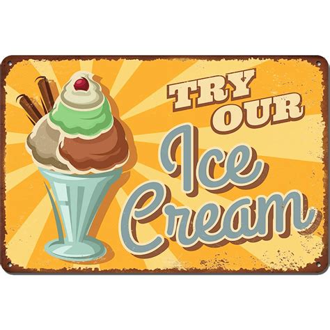 Antique Aluminum Ice Cream Signs