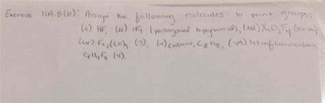 assign the following molecules to point groups