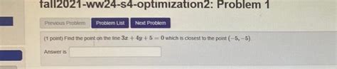 Solved Fall2021 Ww24 S4 Optimization2 Problem 1 Previous