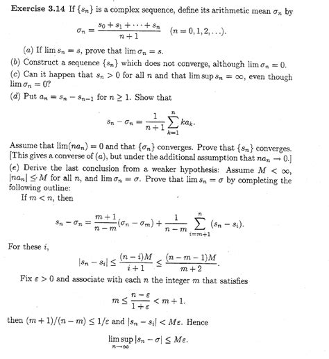 solved exercise 3 14 if {sn} is a complex sequence define
