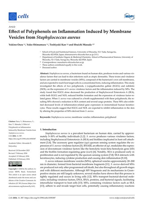 Pdf Effect Of Polyphenols On Inflammation Induced By Membrane