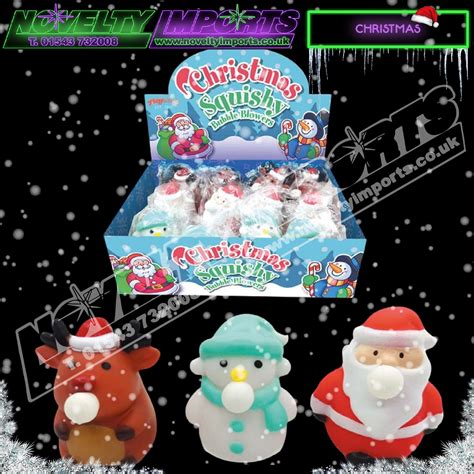 24pc Christmas Festive Squishy Bubble Blowing Toy Novelty Imports Uk