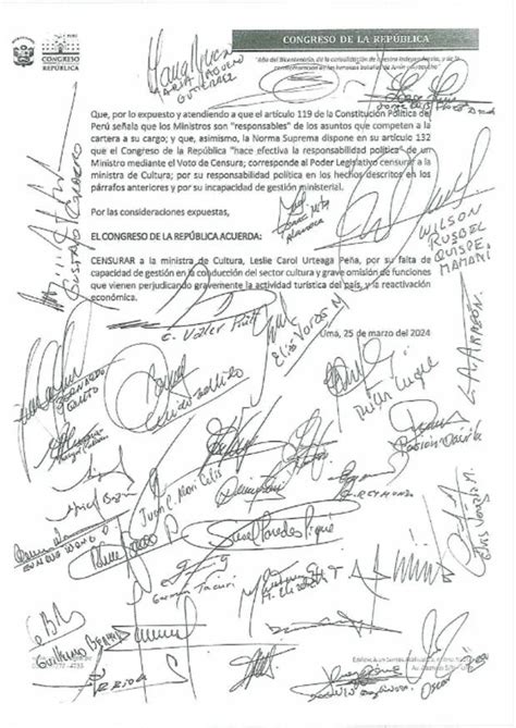 Leslie Urteaga Presentan Moción De Censura Contra Ministra De Cultura