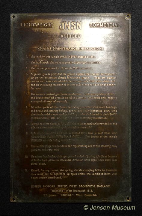 Chassis Plate 3 Use The Jensen Museum