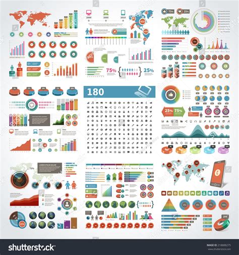 Infographics Design Templates Set Charts Diagrams 库存矢量图免版税218888275