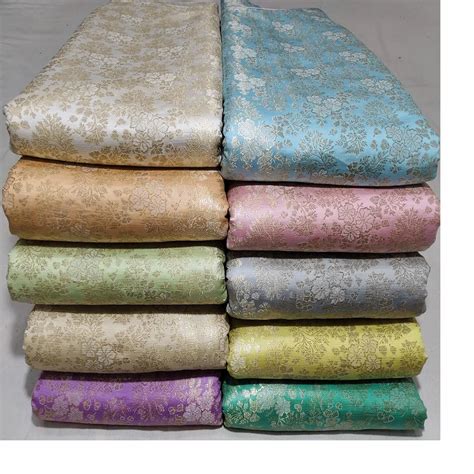 Custom Made Brocade Silk Fabrics For Dresses Upholstery Sarees And