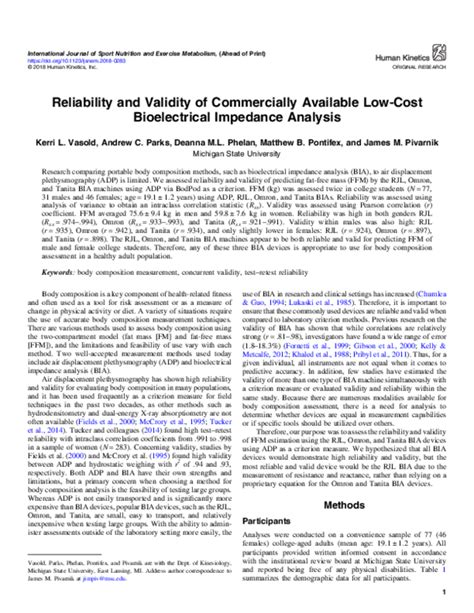 Pdf Reliability And Validity Of Commercially Available Low Cost