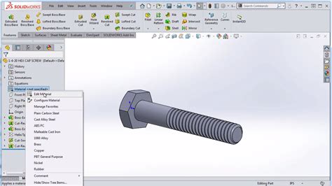 How To Change Material In SOLIDWORKS Basic And Advanced