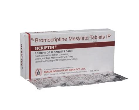 Sicriptin Bromocriptine Tablet 25 Mg Packaging Type Strip At Best Price In Nagpur