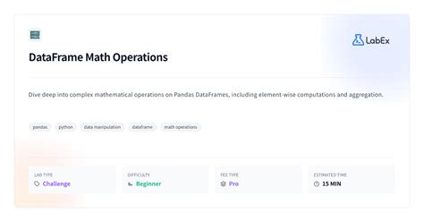 Dataframe Math Operations Labex