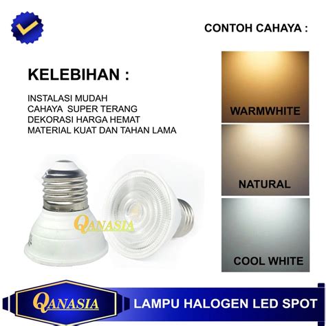 Jual Lampu Halogen Led E Mr Watt Watt Bohlam Sorot Spot Light W W Putih Kuning Warm