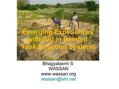 0946 Emerging Experiences With Sri In Rainfed Tank Irrigation Systems Ppt Agriculture