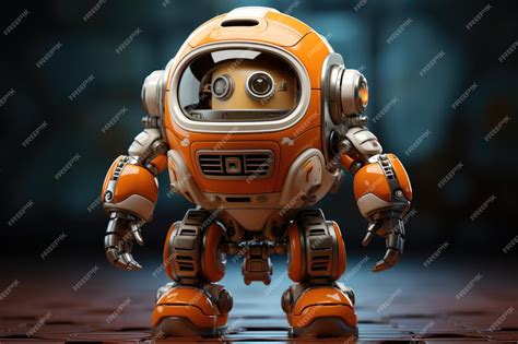 Premium Ai Image Cute Circular Robot Avatar With A Jetpack Generative Ai