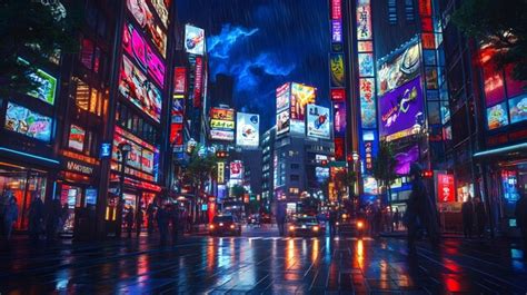 A Vibrant Cityscape Inspired By Tokyo Ghoul Neon Lights Bustling