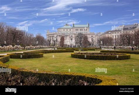 Vienna Austria Facade Of Historic Burgtheater Imperial Court Theatre