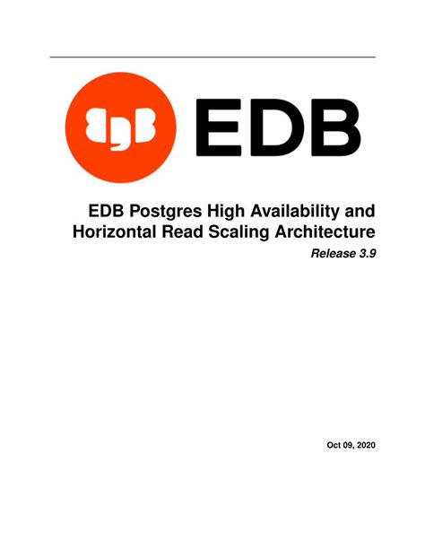 Pdf Edb Postgres High Availability And Horizontal Read Scaling