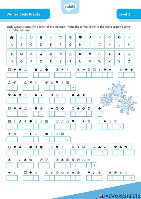 Christmas Message Decoding Worksheet Live Worksheets