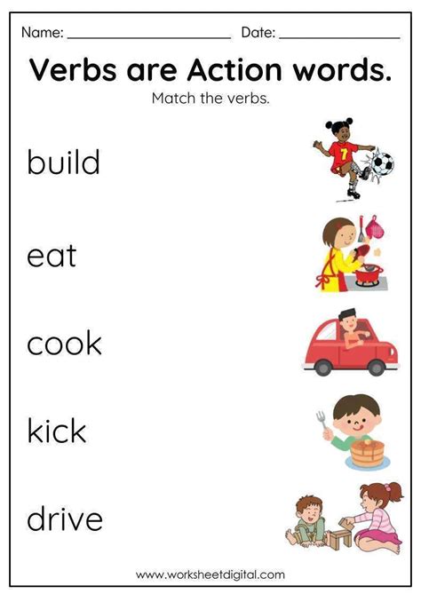 Kinds Of Verbs Worksheet Grade 4
